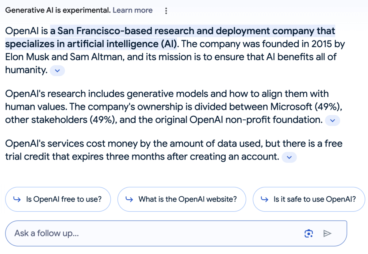 Google SGE: Brands and Influencing AI Search Results | Terakeet